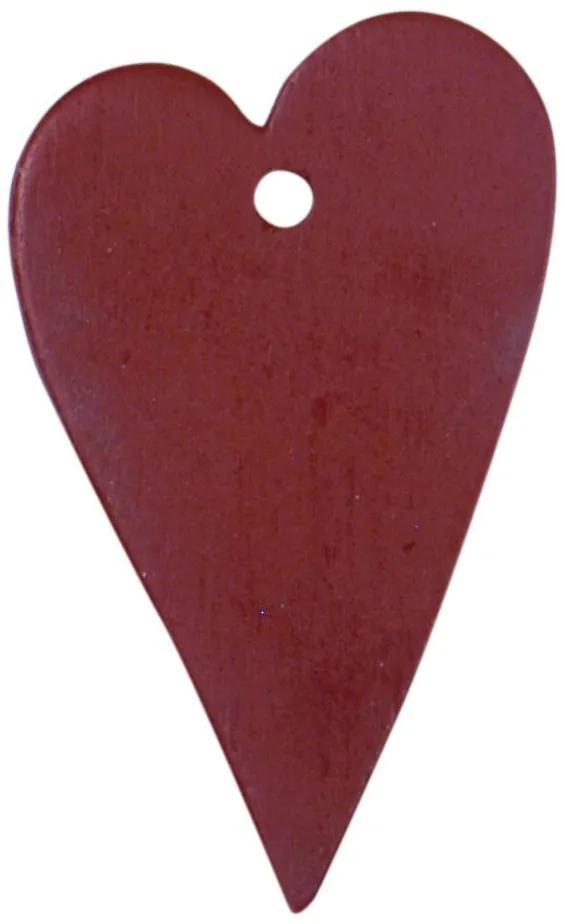 IB LAURSEN Dekorativní srdíčko - červené, červená barva, dřevo