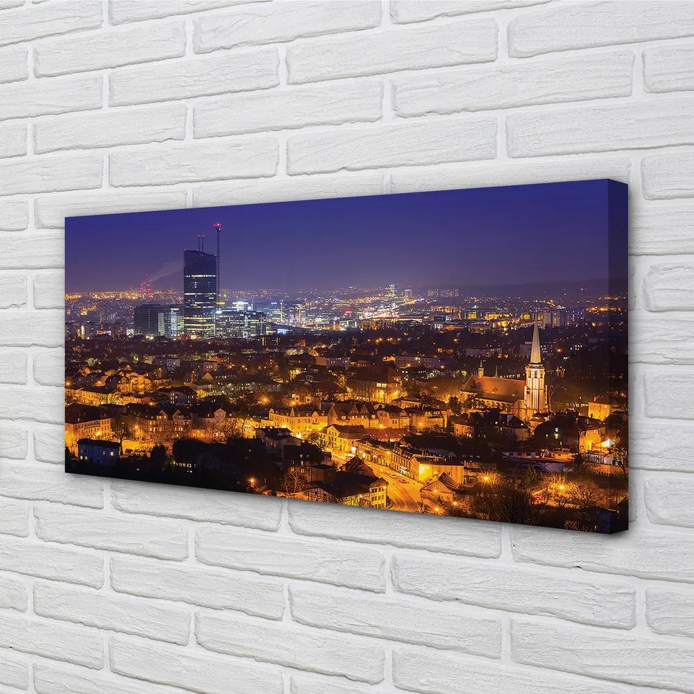 Obrazy na plátně Gdańsk Město noční panorama
