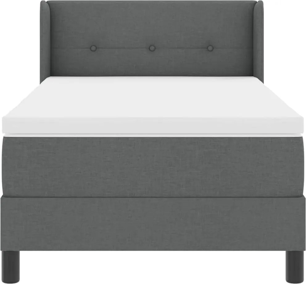 Postel s boxspringem s čelo Tmavě šedá 200 x 100 cm textil 3341091