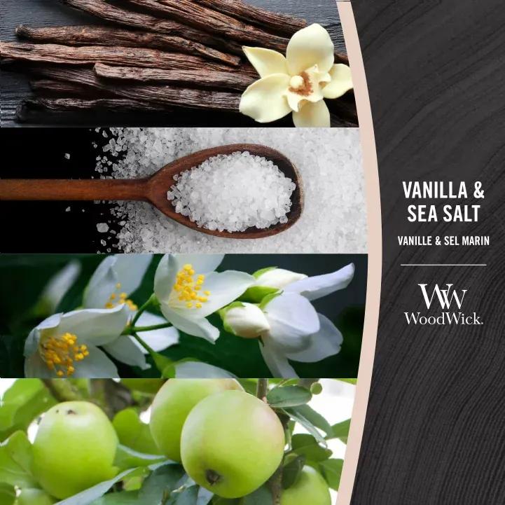 WoodWick – svíčka Vanilla & Sea Salt (Vanilka a mořská sůl) Velikost: velká 609 g