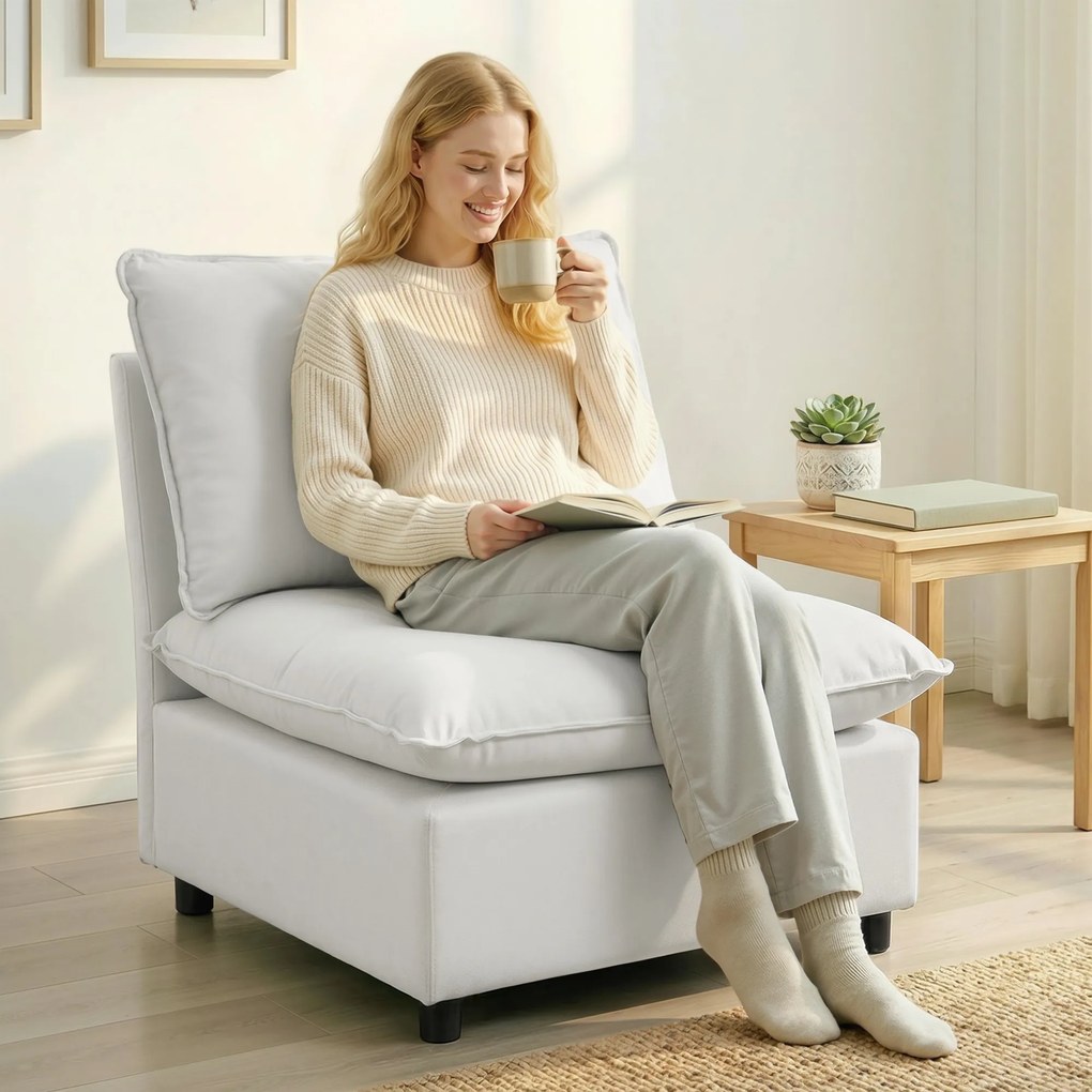 HOMCOM široké čalouněné relaxační křeslo z ekokůže, šedé