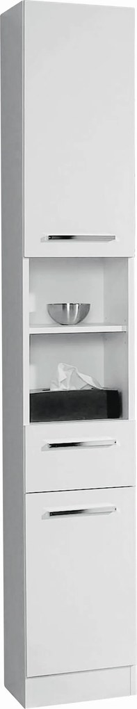 XXXLutz VYSOKÁ SKŘÍŇ, bílá, bílá, 30/195,5/33 cm Carryhome - Koupelnové série - 001977012401