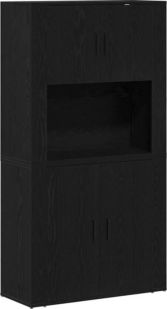 Vysoký bufet Černý dub 80 x 33 x 150 cm Kompozitní dřevo 3334338