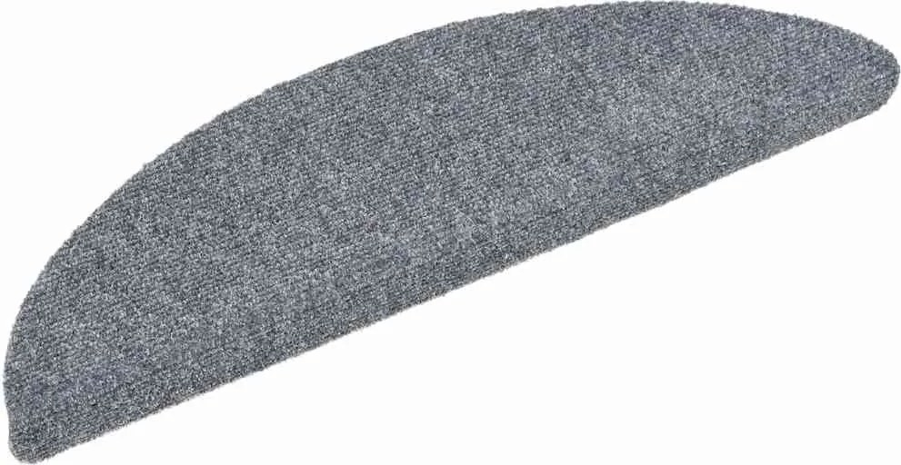 Schodové rohože samolepicí 30 ks 56 x 17 x 3 cm světle šedé půlkulaté 3365682