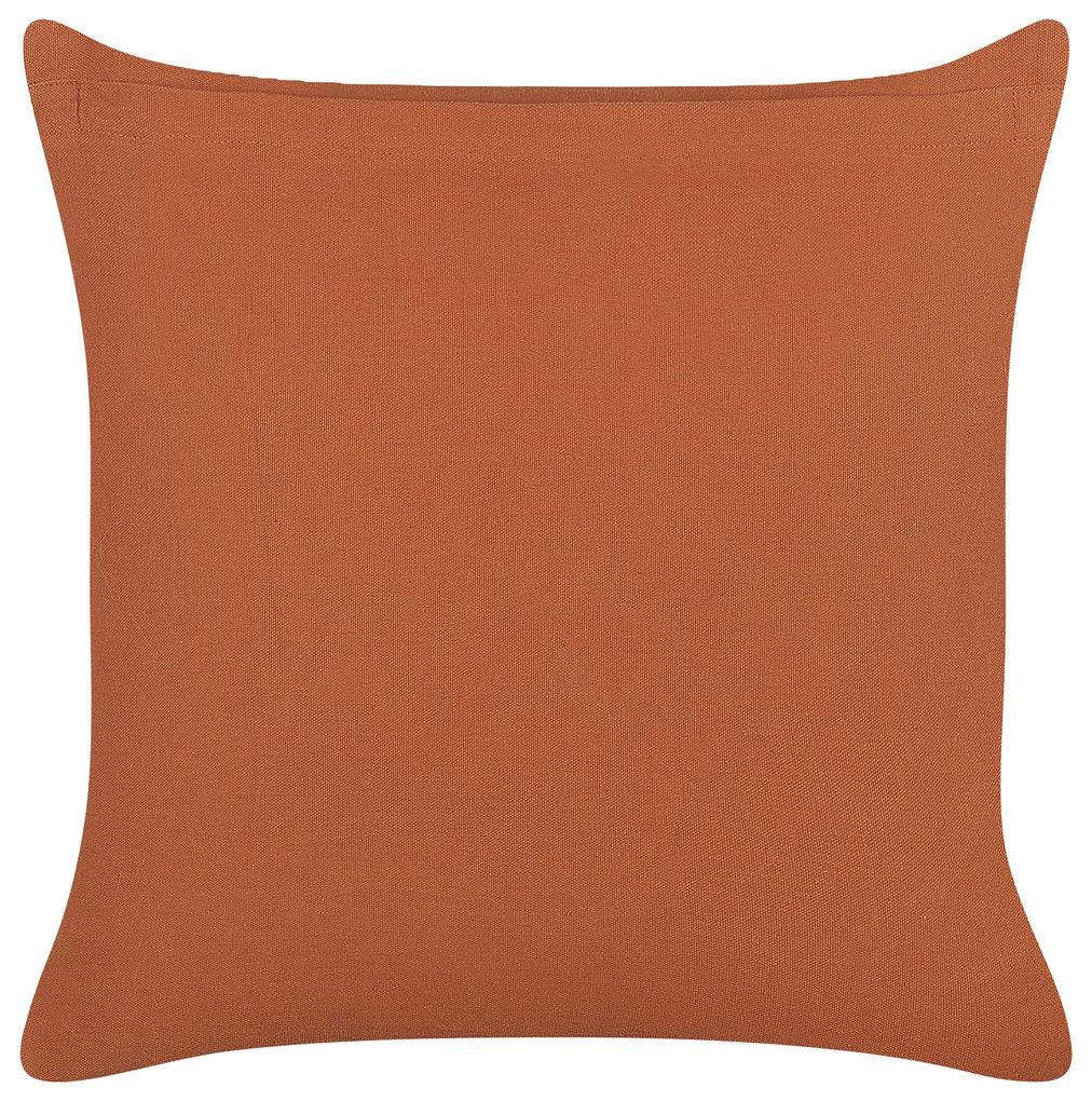 Sada 2 tkaných bavlněných polštářů s geometrickým vzorem 45 x 45 cm oranžové LEWISIA Beliani