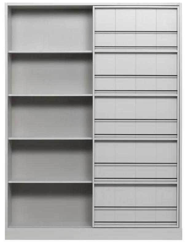 Hoorns Světle šedá borovicová knihovna Mathi 200 x 150 cm