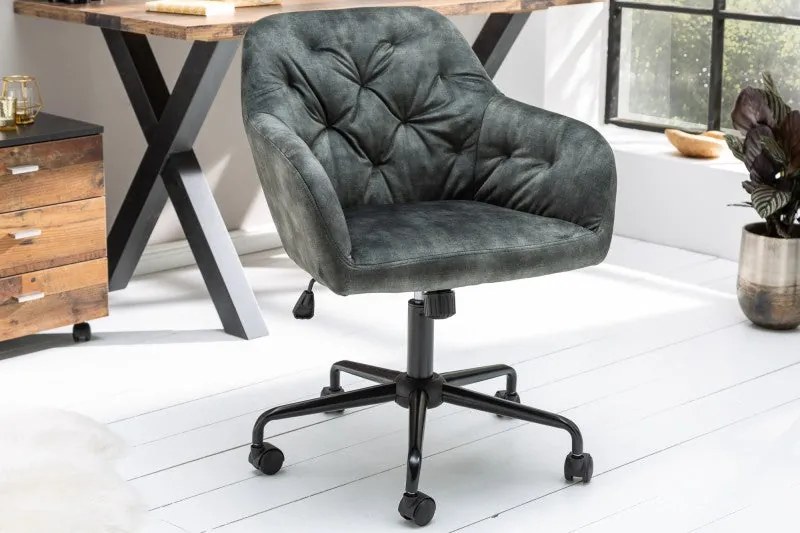 Moderní sametová kancelářská židle zelená - Titis