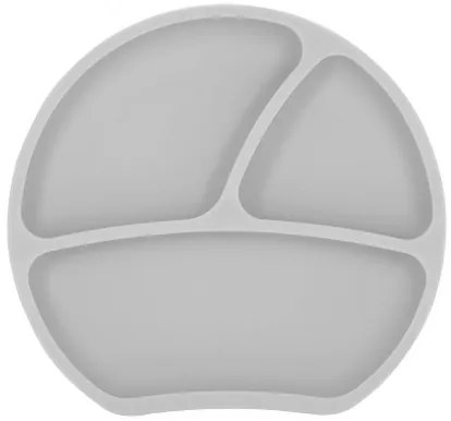 Kindsgut Dětský silikonový protiskluzový talíř šedý taupe