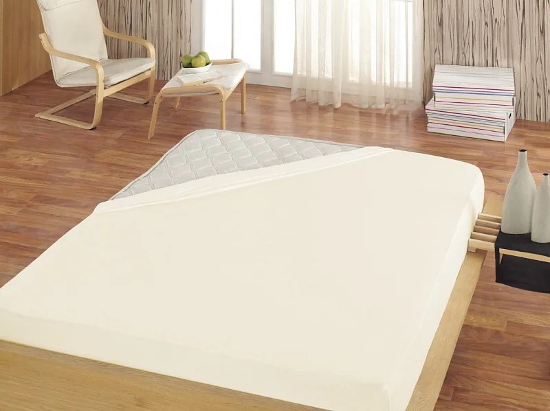 Matějovský napínací prostěradlo jersey s elastanem standard Světle béžové na matraci: 120 x 200 cm