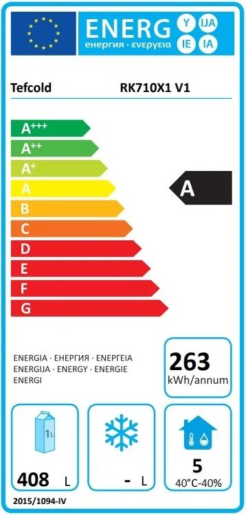 Chladicí skříň Tefcold RK 710X1 pro přepravky GN2/1