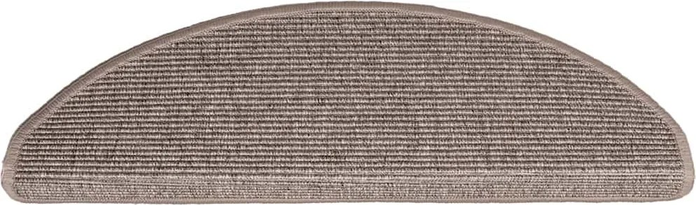 Schodové rohože 15 ks 65 x 21 x 4 cm tmavě béžové, půlkulaté, velké 326902