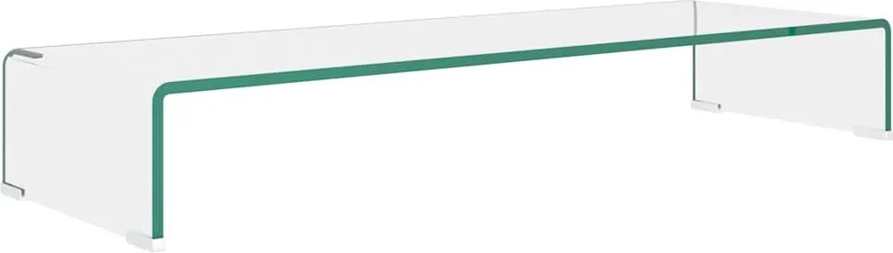 TV stolek / podstavec na monitor čiré sklo 90x30x13 cm 244130