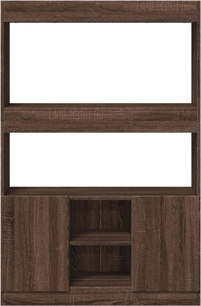 Skříň highboard hnědý dub 92 x 33 x 140 cm kompozitní dřevo 3309615