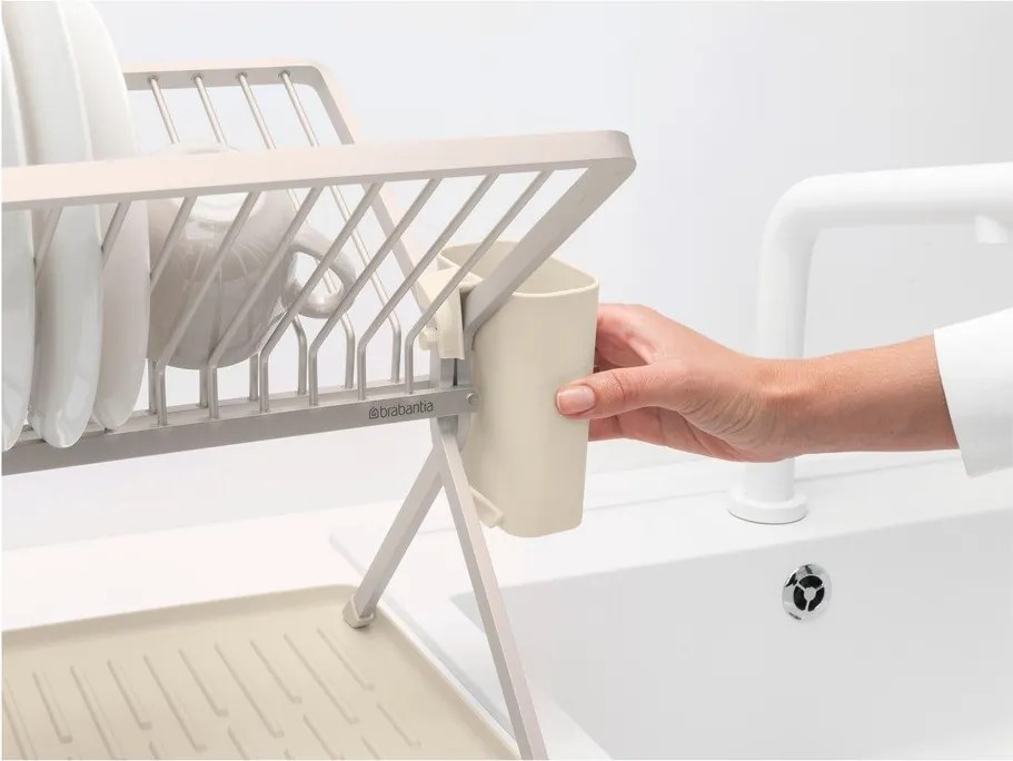 Béžový kovový dvoupatrový odkapávač 37x33 cm – Brabantia