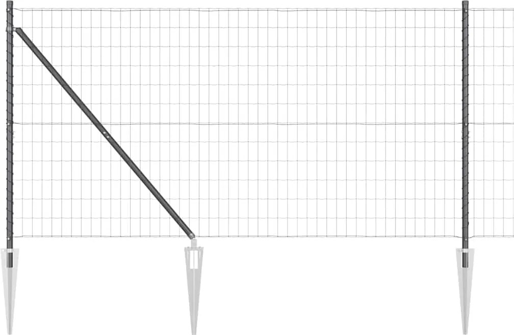 Evropský plot se hroty 10 x 1,2 m Ocel potažená PVC Šedá 3350646