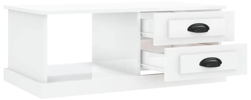 Konferenční stolek bílý s leskem 90x50x35 cm kompozitní dřevo - Default Title