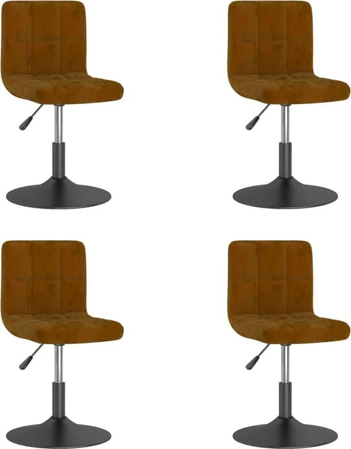 vidaXL Otočné jídelní židle 4 ks samet [3087480] Barva: krémová