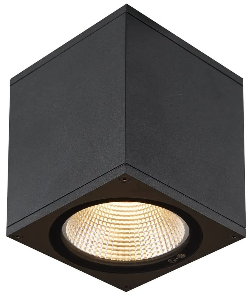 SLV Enola Square M, venkovní stropní svítidlo, LED 10W 3000/4000K, antracit, rozměr 10x10cm, IP65