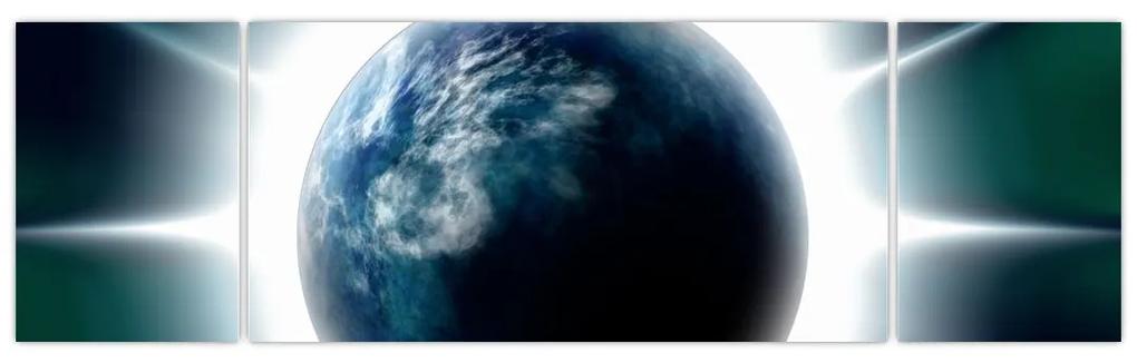 Obraz ozářené planety (170x50 cm)