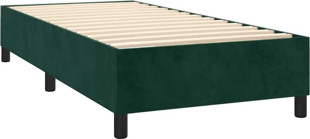 Box spring postel s matrací tmavě zelená 80 x 200 cm samet 3137812