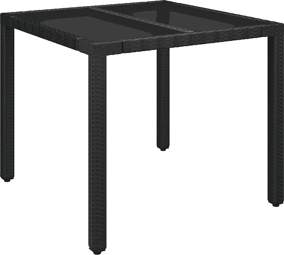 3dílný bistro set s poduškami černý polyratan 3212450