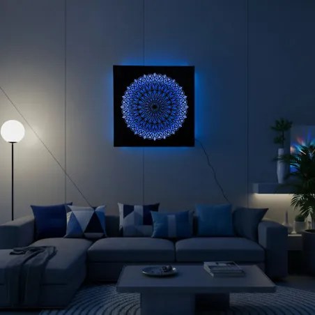 LED dřevěný obraz Mandala - světelný obraz | SENTOP LED0251