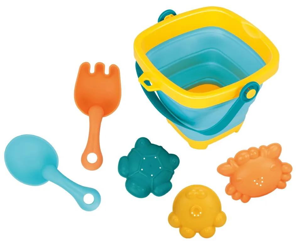 Skládací kyblík a hračky do vody Baby Mix 5ks Barva: Dle obrázku