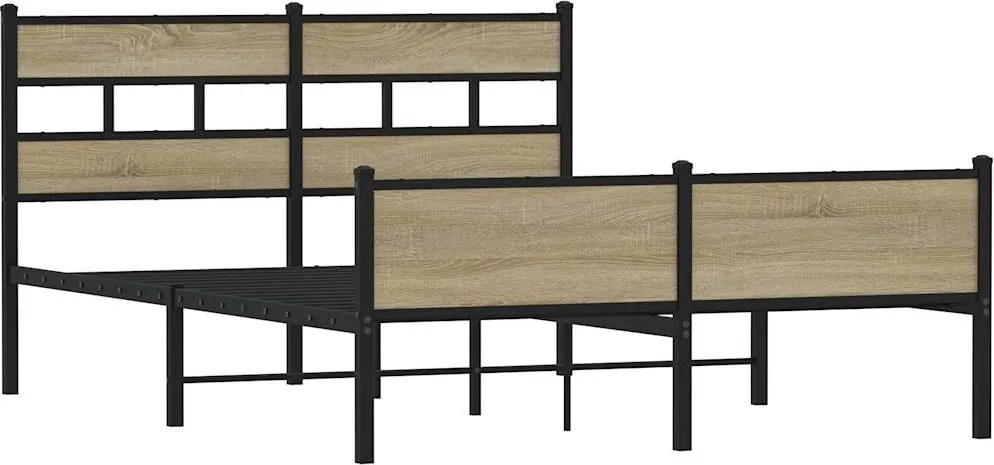 Kovový rám postele bez matrace dub sonoma 160 x 200 cm 3308503