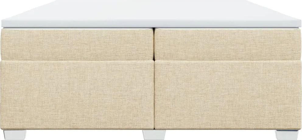 Box spring postel s matrací krémová 200x200 cm textil 3285163