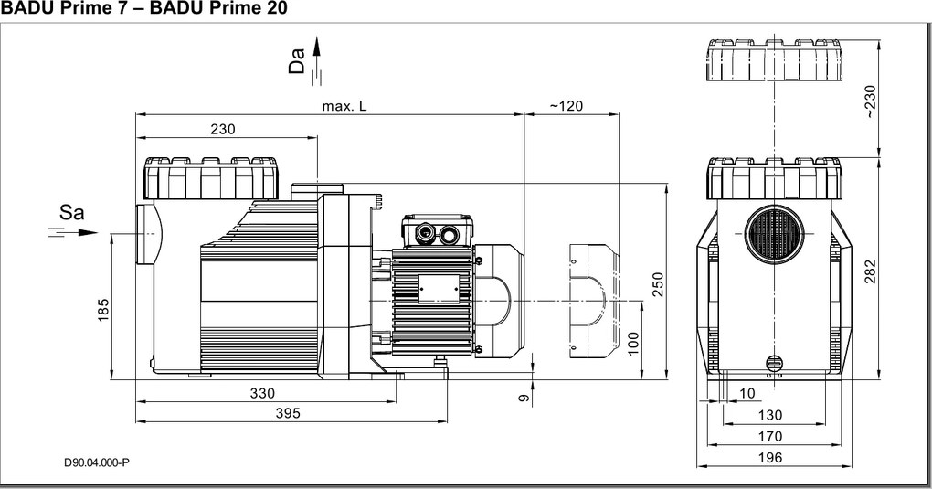 Bazénové čerpadlo BADU Prime 15 – 15 m³/h, 230 V