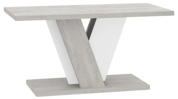 Konferenční stolek Tearyl, Barva: bílý lesk / beton