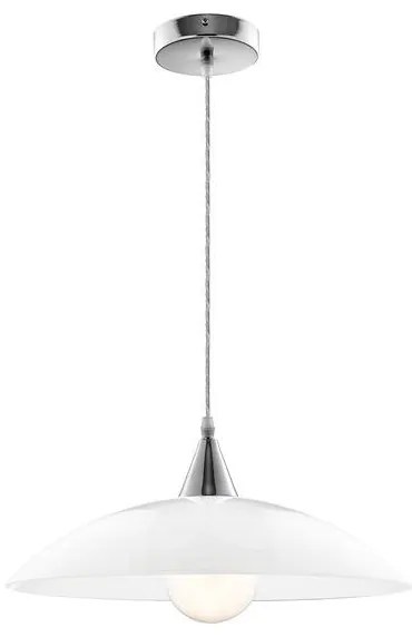 Nova Luce Závěsné svítidlo VICINO bílé lesklé sklo chromovaný kov E27 1x12W