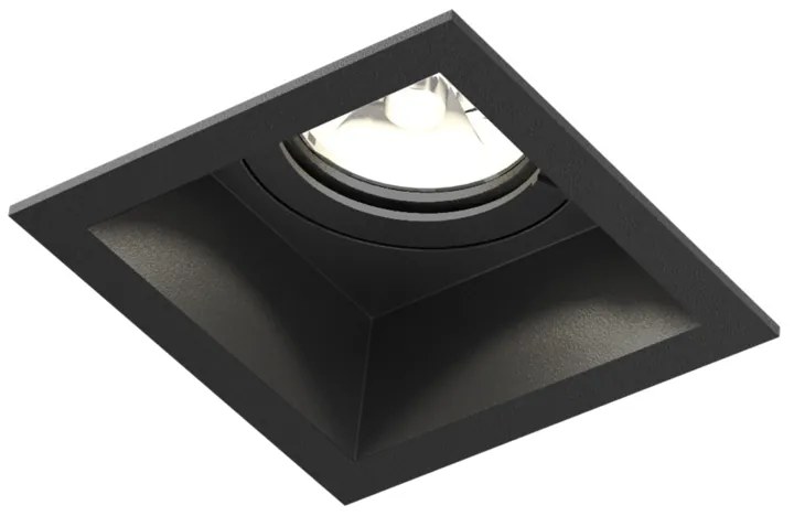 Wever & ducré čtvercové stropní zapuštěné svítidlo plano ip44 ceiling rec 1.0 led 1800-3000k b tree černá matná