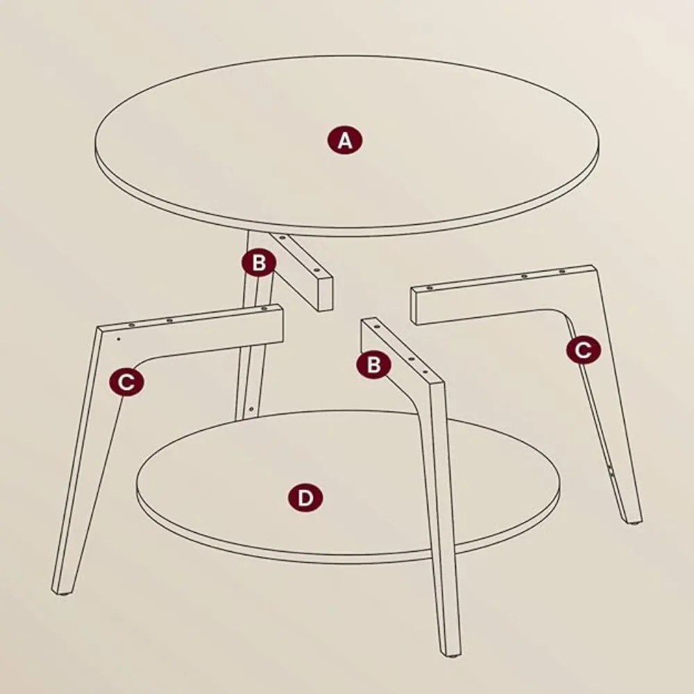 Konferenční stolek NORDIC, 80×45cm, hnědá Vasagle