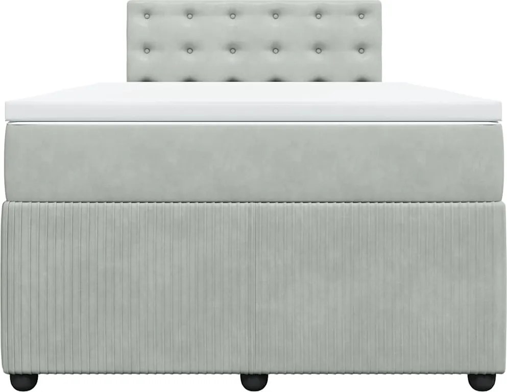Box spring postel s matrací světle šedá 120x190 cm samet 3287698