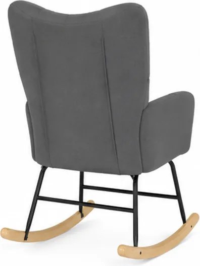 relaxační křeslo, houpací, dřevo/kov/textil, 96x62x79 cm, nohy světlé/tmavě šedá, Dekorino KR20260133