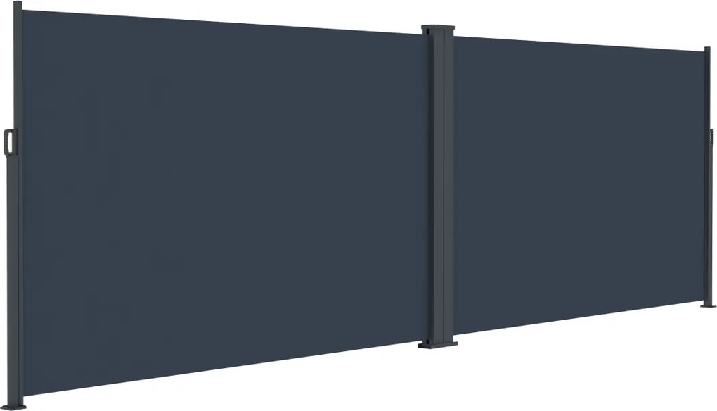 Dvojitá zatahovací markýza/boční zástěna BestBerg BBSU-2S300CG / 180 x 600 cm / šedá