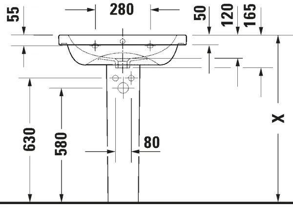 Duravit 23996500002 - Závěsné umyvadlo D-CODE 65x48 cm keramika/lesklá bílá