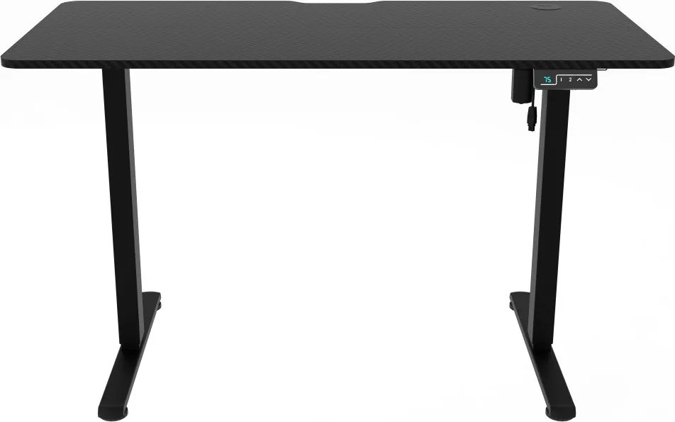 Elektricky výškově nastavitelný stůl ELEVIS — 120x60 cm, kov, melamin, černá
