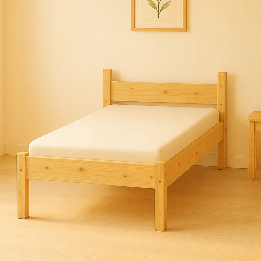 Dřevěná postel 80x200 rošt Vysoké Praktické Stylové Minimalistické