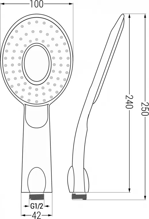 Mexen příslušenství - R-73 Ruční sprcha, 1-funkční, chromová, 79573-00