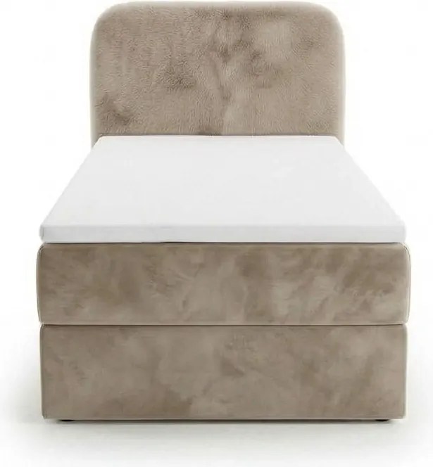 Čalouněná postel boxspring FORENA 90x200 cm béžová Matrace: Matrace Bonell pružinová