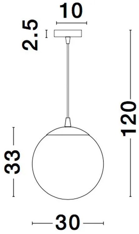 Nova Luce Závěsné svítidlo LAZIONE kouřové skl, 30cm, E27 1x12W