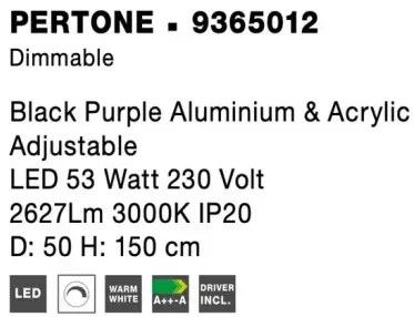 LED lustr Pertone 50 černé