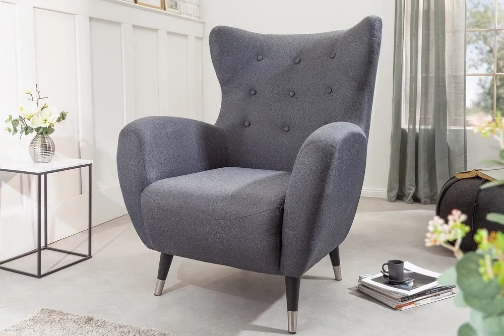 Designové křeslo Danail antracitové
