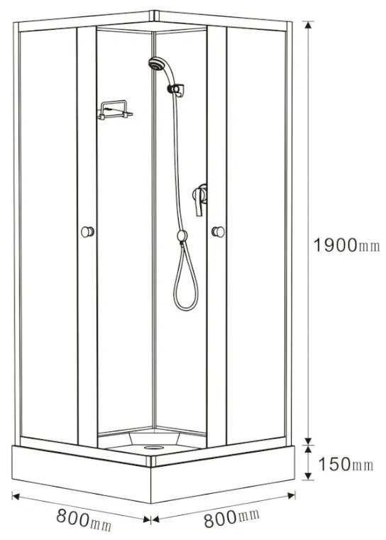 BPS-koupelny Sprchový box  80x80