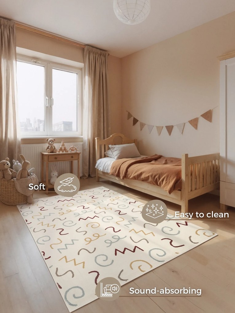 Hanse Home, Dětský koberec Adventures 106422 Cream Multicolor, 160x235, vícebarevná, dětský pokoj