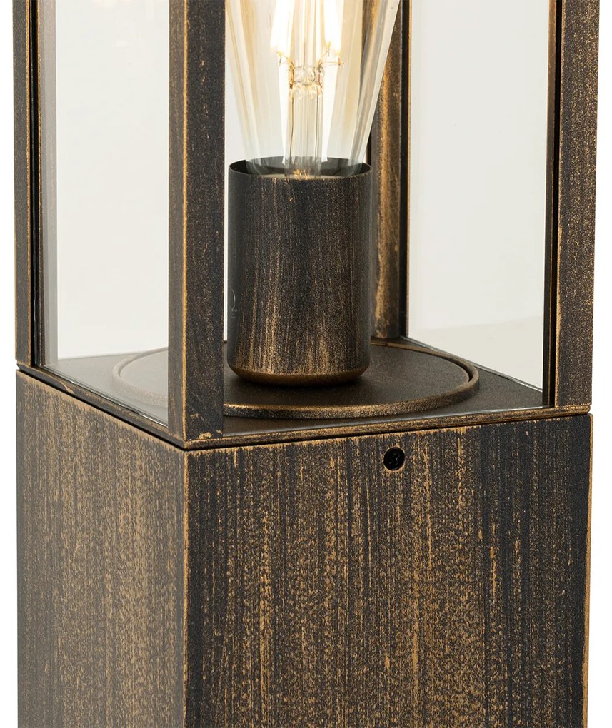Vintage stojací venkovní lampa starožitná zlatá 80 cm IP44 - Charlois