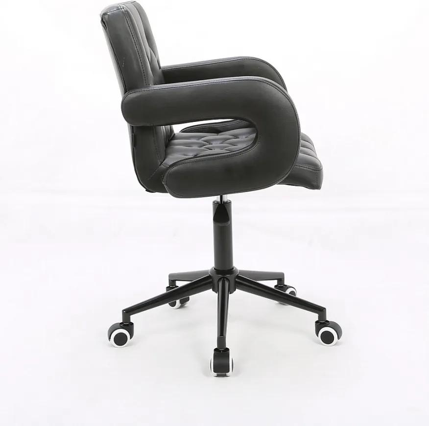 Židle SOFIA LUX na černé podstavě s kolečky - černá