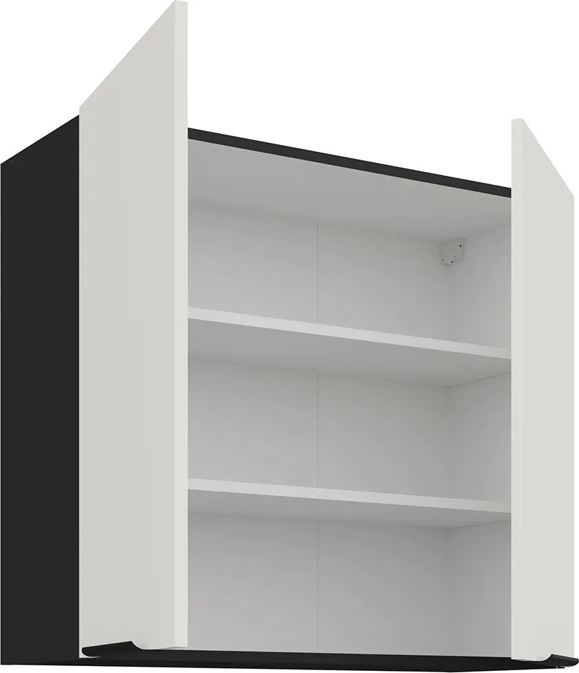 ARIA wb | horní skříňka 80 G-72 2F policová | 80 cm | ANTI FINGERPRINT povrch | černá/bílá